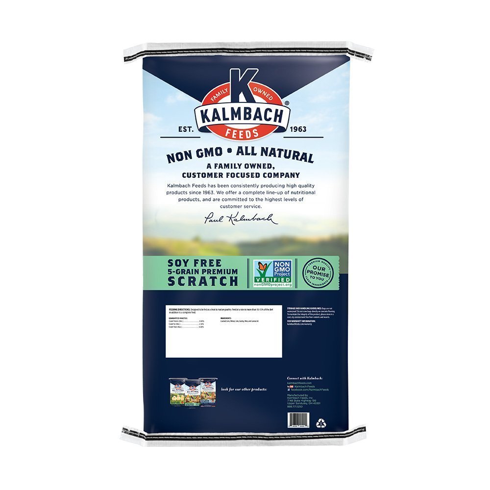 Kalmbach Feeds Soy-Free 5-Grain Premium Scratch (Non-GMO) - Serving 5 ...