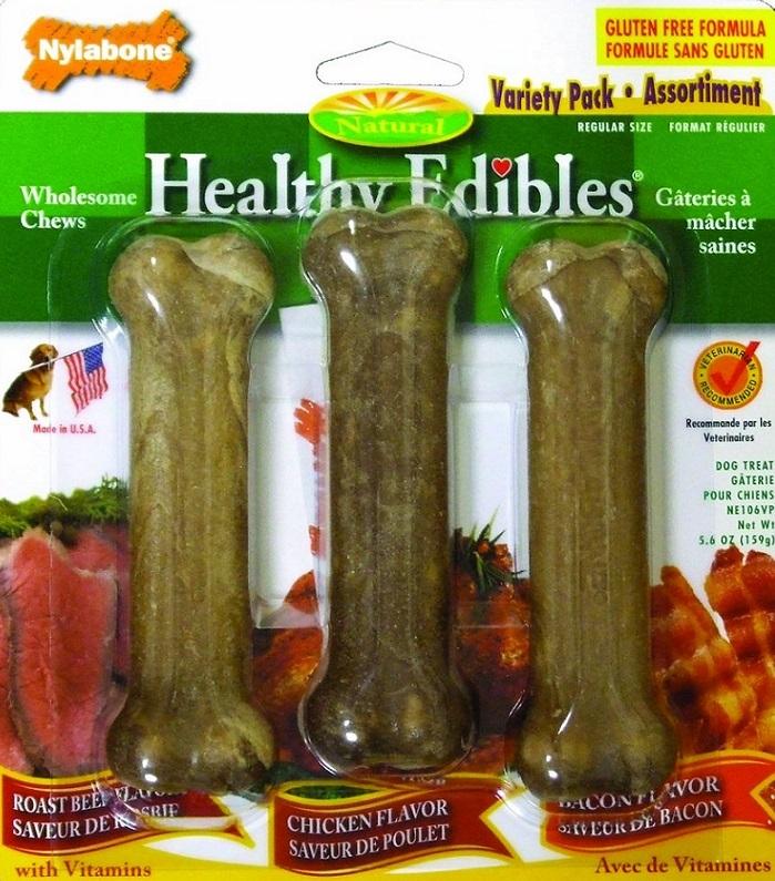Nylabone Healthy Edibles Variety 3 Pack Bone Dog Treats - Serving 5 ...